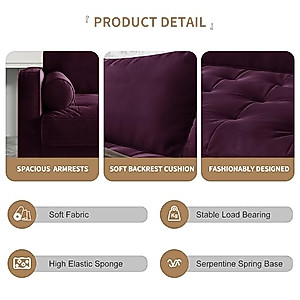 Meeyar 58" Loveseat + 70" Sofa, Mid - Century Modern Couch with Solid Wood Legs, Soft & Comfortable, Ideal for Small Spaces Like Living Rooms, Bedrooms, Small Apartments - Easy Assembly Included