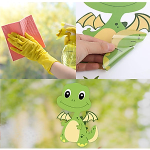 DIYASY 90 Pcs Dinosaur Window Decals for Kids Room Window Decoration,Dino Removable Window Clings Stickers for Boy and Nursery Room Decor.