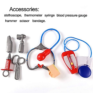 Latocos Doctor Costume for Kids Scrubs Set with Accessories Halloween Dress up Pretend Play for Boys Girls 3-10 Years