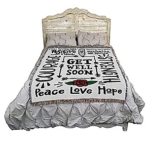 Pure Country Weavers Get Well Soon 1 Blanket - Gift Tapestry Throw Woven from Cotton - Made in The USA (72x54)