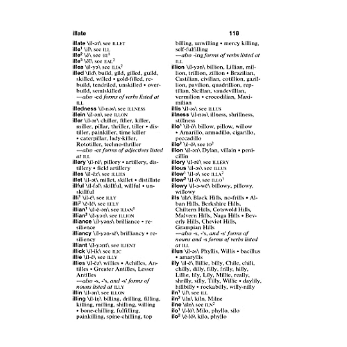 Webster's Rhyming Dictionary, Newest Edition