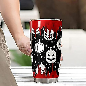 GBEELANA Personalized Name Halloween Tumbler Cup with Lid, Halloween Home Decor Kitchen Double Wall Vacuum Insulated Travel, Stainless Steel Coffee Tumbler Cup