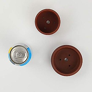 Happy Bonsai 2 pc 3.1" + 3.7" Unglazed Round Ceramic Succulent Planter Pot Set