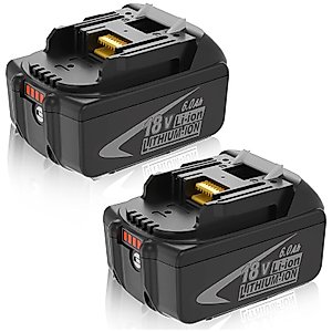 2-Pack Replacement for Makita 18V Battery 6.0Ah Compatible with Makita 18 Volt Battery Lithium-ion BL1860B BL1860 BL1850 BL1850B BL1840 BL1830 Compatible with Makita Battery 18V Power Tools(grey)