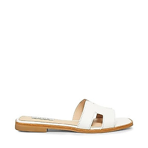 Steve Madden Women's Hadyn Sandal, White Leather, 8.5