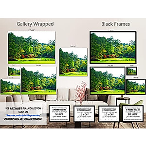 Augusta Golf Course - FRAMED - Canvas Print Home Decor Wall Art, Gallery Wrap Inner Frame, 24x24