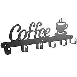 Soaying Coffee Mug Holder Wall Mounted,Coffee Bar Decor Sign,Coffee Cup Rack Holds,Coffee Sign Mug Hanger,Coffee Mug Rack