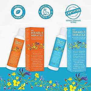 Organic Shampoo and Conditioner Set - My Israel's Miracle - Powerful Organic Haircare Herbs and Argan Oil from Israel