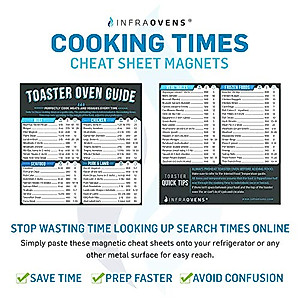 Toaster Ovens Countertop Magnetic Cheat Sheet Accessories Compatible with Cuisinart Air Fryer Toaster Oven, Breville, Emeril Air Fryer 360 Oven XL – Baking Accessories with Meat Thermometer