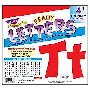 TREND enterprises, Inc. T-79803 Red 4" Friendly Combo Ready Letters
