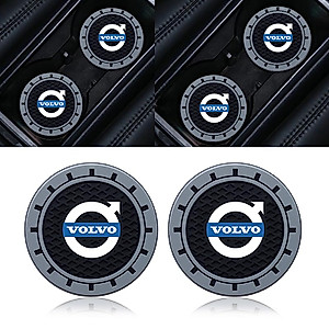2PCS Car Cup Holder Coasters for Volvo XC40 XC60 XC90 V90 V60 S90 S60 2016-2020 2021 2022,Non-Slip Car Coasters for Cup Holder,Silicon Car Cup Mat Car Cup Holder Insert,2.75'' Car Cup Mat for Car