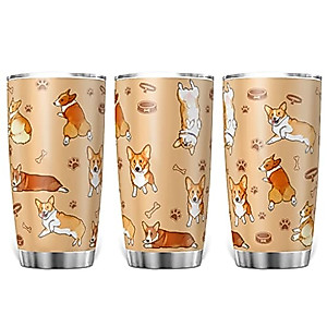 WmhrYpzhL Corgi Dog Travel Mug Cute Dog Coffee Mug Stainless Steel Insulated Tumbler For Ice Drinks＆Hot Beverage Gifts Corgi