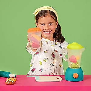 B. toys-Mini Chef - Fruity Smoothie Playset- Pretend Play Smoothie Play Set – Toy Blender & Play Kitchen Accessories – Play Food, Cup, Cutting Board, Knife – Role-Play Toys for Kids – 3 Years +
