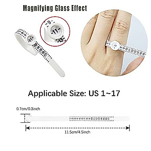 [2-Pack]Elfstone Ring Sizer Measuring Tool Reusable Finger Size Measuring Set (USA Rings Size)