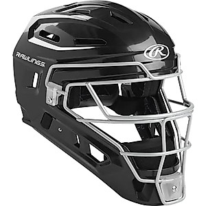 Rawlings | RENEGADE 2.0 Catcher's Helmet | Baseball | Senior (7 1/8" - 7 1/2") | Black/Silver