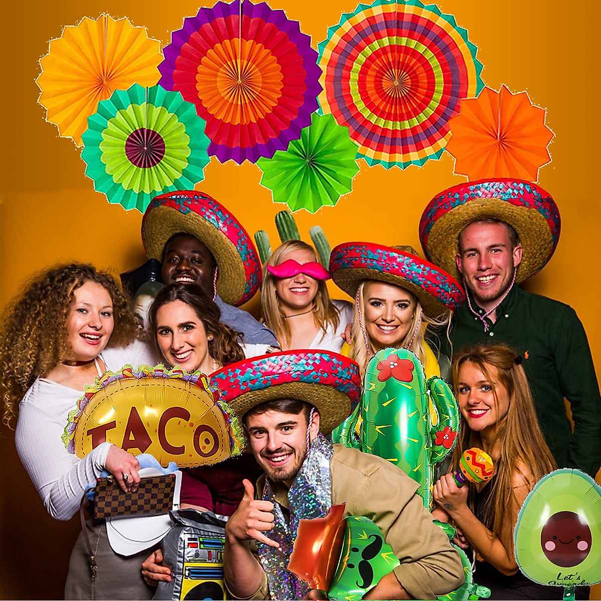 26 PCS Taco Bout a Baby Decoration, Fiesta Baby Shower Decorations Include Taco Bout a Baby Balloons Paper Fans Fiesta Banner Cactus Avocado Foil Balloons for Taco Bout a Baby Shower Decorations