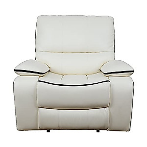 GEBADOL Living Room Furniture, Leather Recliner Chair, Manual Reclining Chair for Living Room/House/Bedroom/Office/Apartment, White/1 Piece