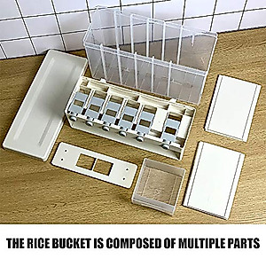 Wall-Mounted Dry Food Dispenser 6-Grid Cereal Dispensers Food Storage Container Kitchen Storage Tank for Cereal, Rice, Candy, Coffee Bean, Snack, Grain