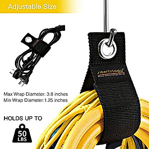 9 Pack Bike Storage Hooks with 9 Pack Hook and Loop Storage Straps Extension Cord Straps