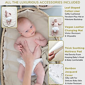 BEBE BASK Premium Nursery Bundle - Matching Baby Changing Basket & Baby Diaper Caddy Organizer - Handmade & Organic