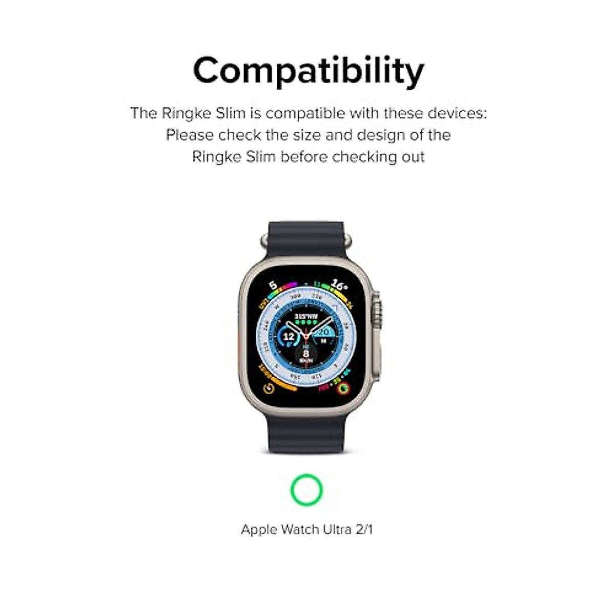 Ringke Slim [No More Discoloration / 2 Pack] Compatible with Apple Watch Ultra 2 Case and Designed for Apple Watch Ultra Case, Solid Transparent Cover + Extra Color - Clear + Titanium Gray