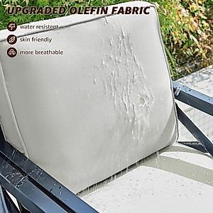 NATURAL EXPRESSIONS Outdoor Patio Furniture 4 Pieces Set, Modern Patio Conversation Sets, Outdoor Sectional Metal Sofa with 5.5 Inch Cushion and Coffee Table for Balcony, Garden