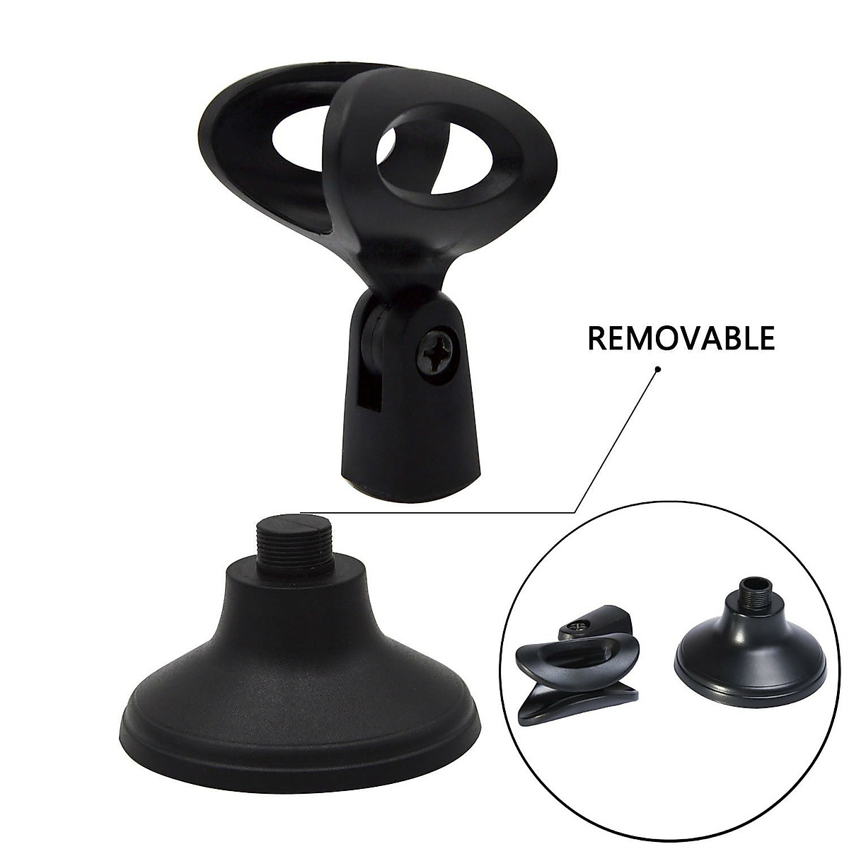 AKOAK Adjustable Portable Desktop Table Microphone Mic Stand Holder with Mic Clip for Computer Conference Studios Microphone,Podcasts, Online Chat, Lectures, and More