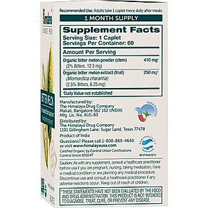 Himalaya Organic Bitter Melon for Glucose Metabolism, 660 mg, 60 Caplets, 1 Month Supply