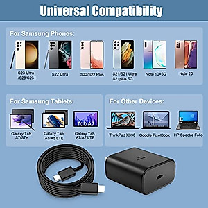 45W Samsung USB-C Super Fast Charger Type C Wall Charger Block with 10FT Android Phone Charger Cable for Samsung Galaxy S23 Ultra/S23/S23+/S22/S22 Ultra/S22+/Note 20/S20/S21, Galaxy Tab S7+/S8+, 2Pack