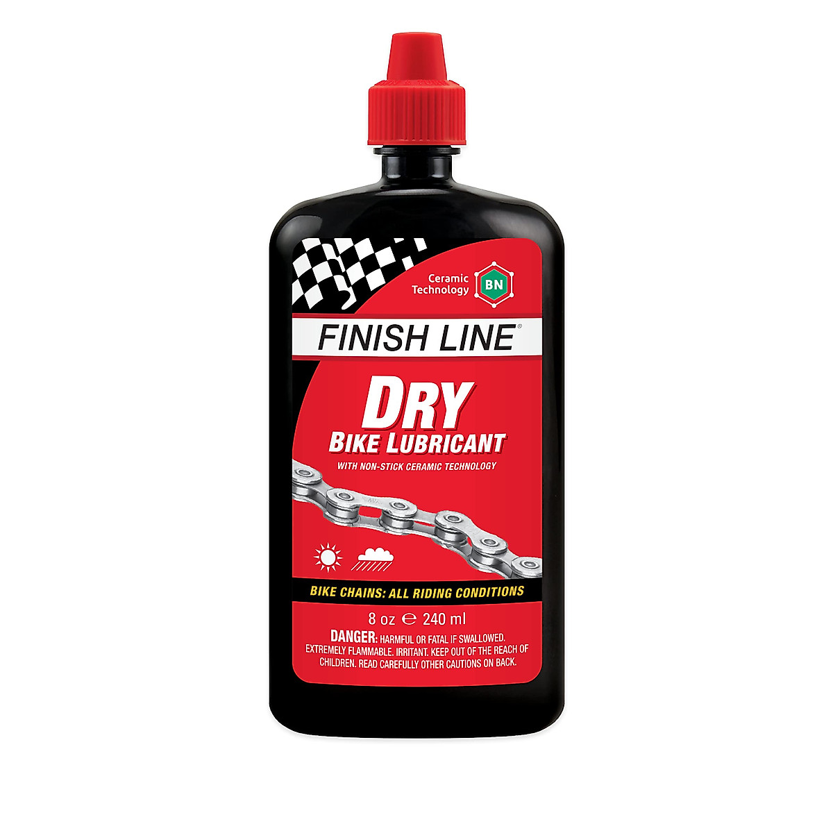 Finish Line Dry Bike Lubricant with Teflon Squeeze Bottle 8 oz.