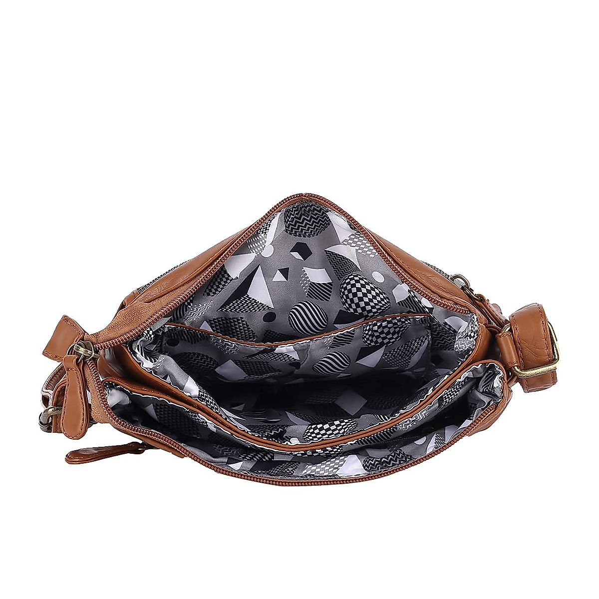 Angel Kiss Crossbody Bag for Women Large Shoulder Bag Skin- friendly Washed Leather Purse with Multi Pockets