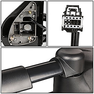 Driver and Passenger Sdie Rear View Towing Mirrors - Manual Telescoping | Power Adjustment | Heated Glass - Compatible with Chevy Silverado GMC Sierra GMT900 07-14, Textured Black