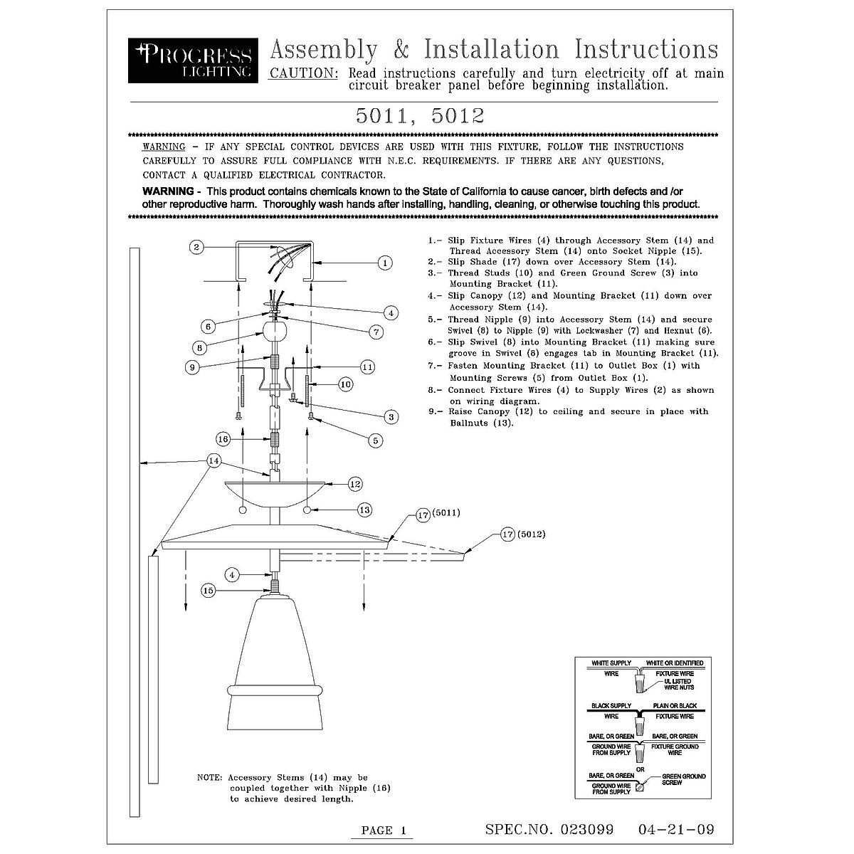 Modern Pendant 1-Light Clear and Etched Glass Mini-Pendant Light Brushed Nickel
