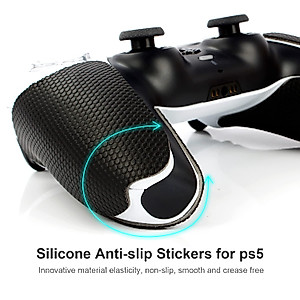 HIGOPLAY Controller Grips for PS5 Anti-Skid Sweat-Absorbent Controller Grips Soft Rubber Pads Handle Grips Sticker for Playstation 5 Controller
