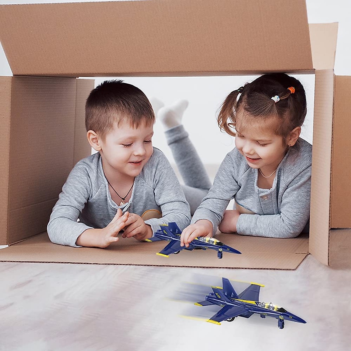 ArtCreativity Jumbo Diecast F-18 Blue Angel Jets with Pullback Mechanism, Set of 2, Diecast Metal Jet Plane Fighter Toys for Boys, Air Force Military Cake Decorations, Aviation Party Favors