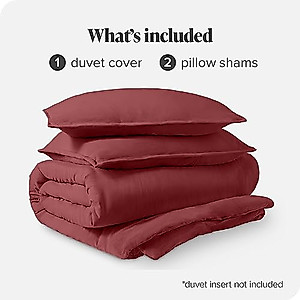 Bare Home Sandwashed Duvet Cover Full Size - Premium 1800 Collection Duvet Set - Cooling Duvet Cover - Super Soft Duvet Covers (Full, Sandwashed Rosewood)