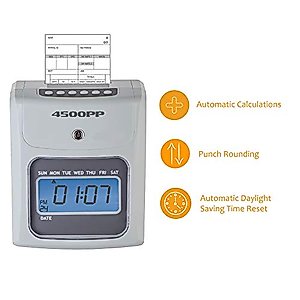 Nile Products 4500PP Calculating Time Clock, Small Business Punch Pak, up to 50 Employees, Includes 25 Time Cards, 1 Ink Ribbon and 2 Security Keys