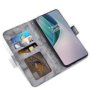 Asuwish Phone Case for OnePlus Nord N10 5G with Tempered Glass Screen Protector and Marble Wallet Cover Flip Card Holder Slot Stand Cell One Plus N 10 G5 1 Plus 10N 1plus One+ 1+ N105G Women Men Black