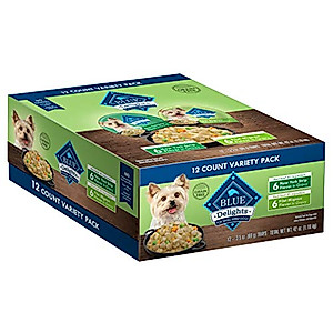 Blue Buffalo Delights Natural Adult Small Breed Wet Dog Food Cups Variety Pack, in Hearty Gravy, Filet Mignon & New York Strip 3.5-oz Cups (12 count - 6 of each Flavor)