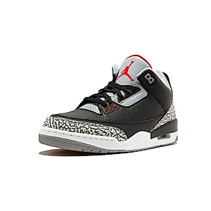 Nike Jordan Men's Air 3 Retro OG Black/Cement, Black/Fire Red/Cement Grey, 12
