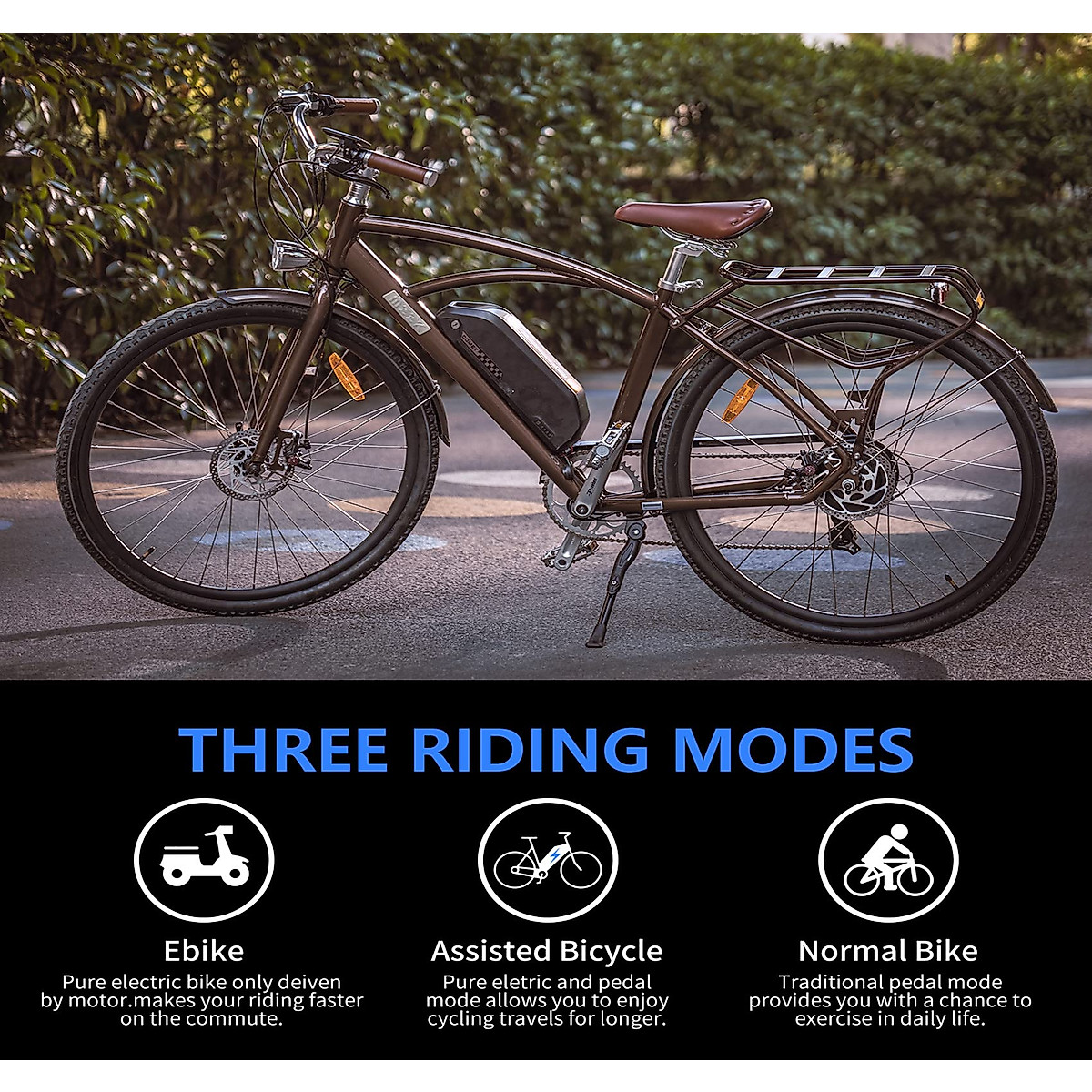 Electric Bike for Adults 28" Vintage Electric Bicycle 28mph 50+Miles City Commuter Urban Ebike 500W Powerful Motor Removable Large Battery 7-Speed UL