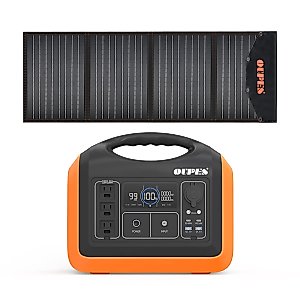 OUPES 1200W Portable Power Station with 100W Solar Panel, Solar Generator 992Wh LiFePO4 Backup with 10 Output Ports(3600W Peak), Outdoor Power Generator for Camping Travel Emergency