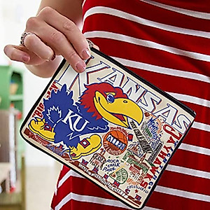 Catstudio University of Kansas Collegiate Zipper Pouch Purse | Holds Your Phone, Coins, Pencils, Makeup, Dog Treats, & Tech Tools