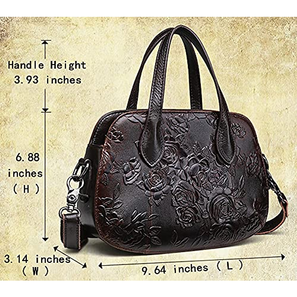 Crossbody Bag for Women Genuine Leather Top Handle Tote Purses Vintage Satchels Handbag (8899)