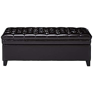 Christopher Knight Home Hastings Tufted Leather Storage Ottoman, Espresso