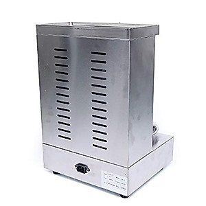 Gas Shawarma Machine, 110V Stainless Steel Propane Vertical Doner Kebab Machine, Commercial LPG Meat Broiler, Home Spinning Grill, Rotisserie Oven with 1 Burner Top Tray for Restaurant Kitchen