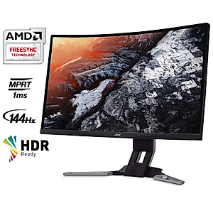 Acer XZ321QU bmijpphzx 31.5" Curved WQHD (2560 x 1440) Monitor with AMD FREESYNC Technology | 1ms | 144Hz Refresh | HDR Ready | (Display Port, Mini Display Port & 2 x HDMI Ports),Black