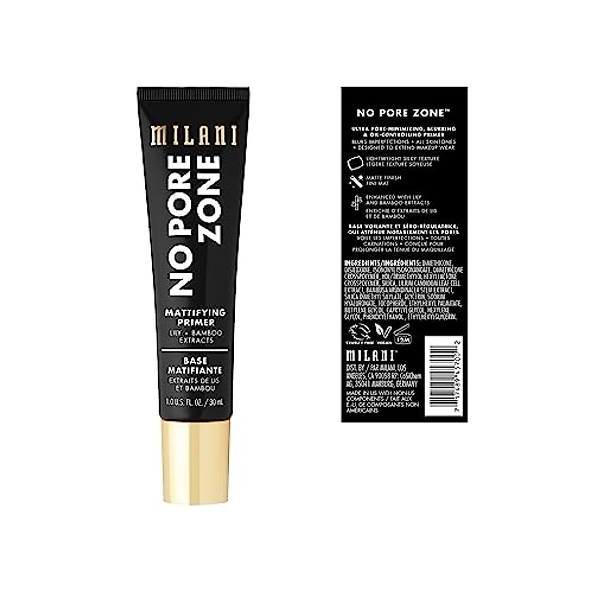 Milani No Pore Zone Mattifying Primer for Makeup (1.0 FlOz.)- Matte Face Primer for Oily Skin