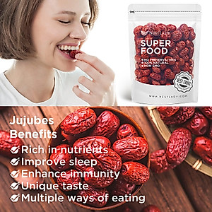 NESTLADY Jujube Date, Red Date, 100% Natural, Improve sleep, Health Snack, Dried Fruit, Sweet and Chewy Net weight: 454g (1LB),Packed in USA…