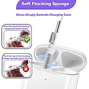 Earbuds Cleaning Pen Cleaner Tool Pen for Airpods Pro Earbuds Cleaner Kit for Bluetooth Earphones Case Cleaner Tool, Multifunction earbuds cleaning kit for Earphone Computer Camera Mobile Phone(2 pcs)